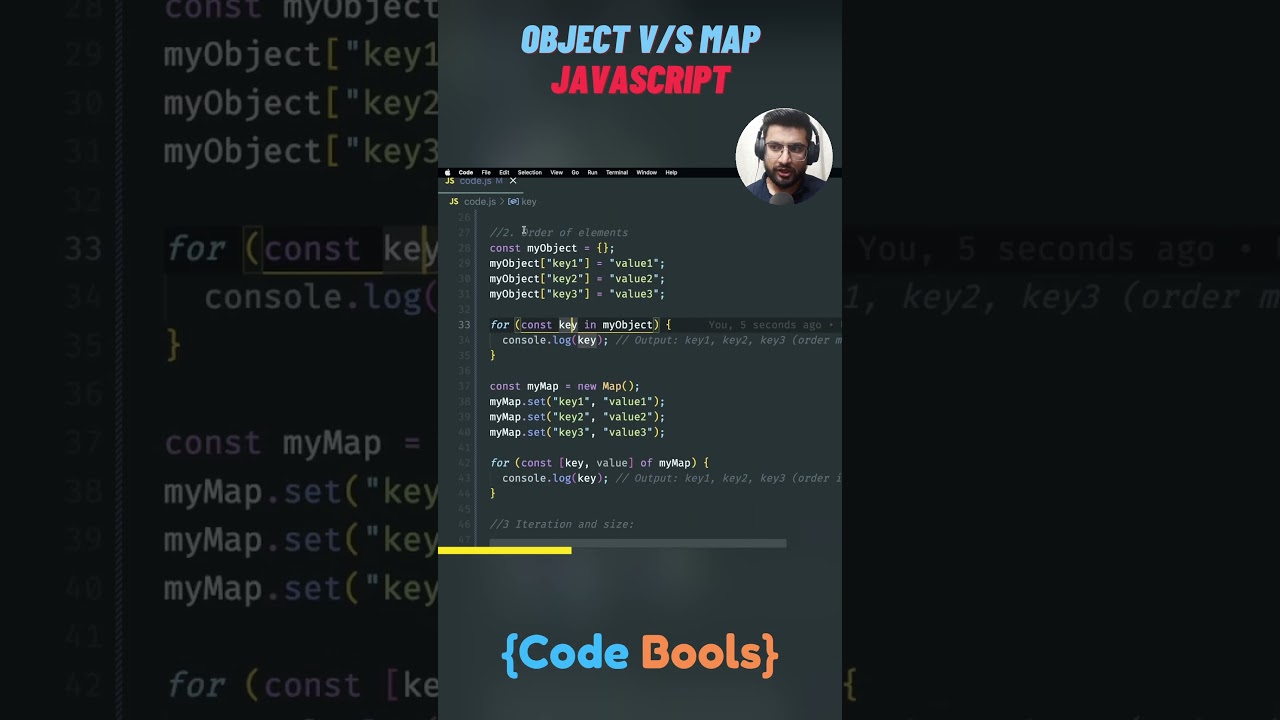 Difference between object and map in javascript #javascript #object #map #shorts