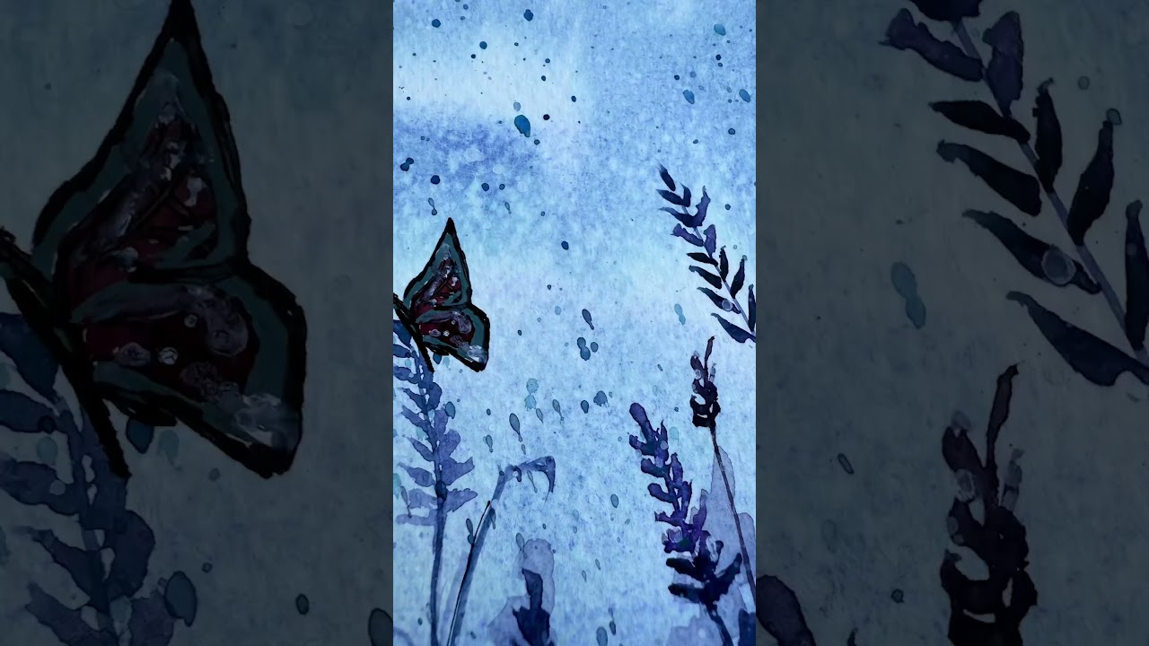 Original lavender field art 🦋🌿 #art #painting #watercolorpainting #rusticdecor #morozcustomart