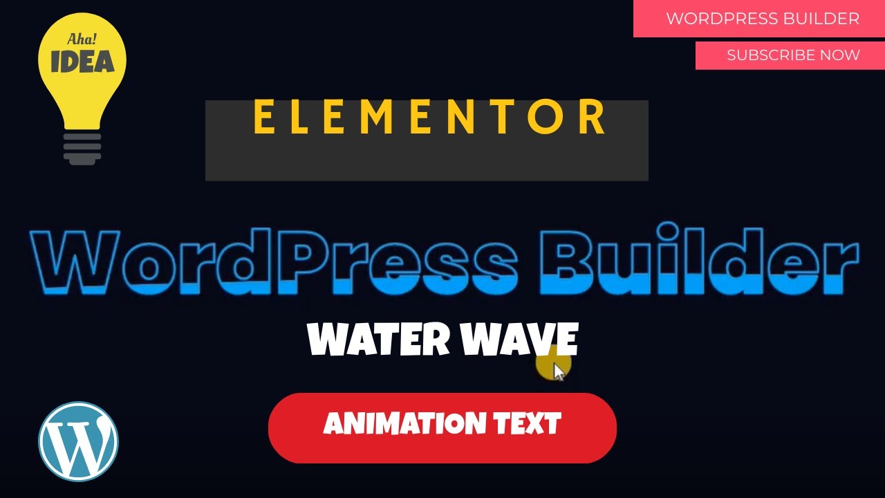 Elementor Water Wave Animation Text Video | WordPress Builder Tutorial
