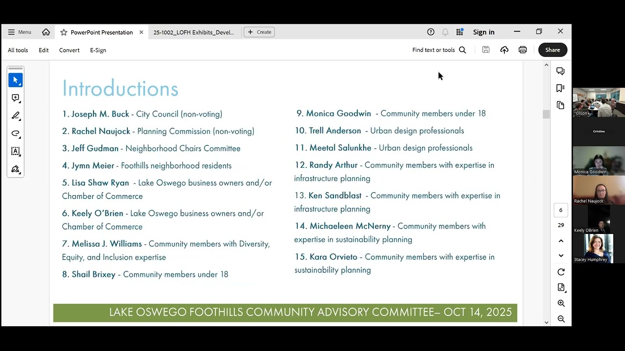 Community Advisory Committee Meeting #1 10/14/2025