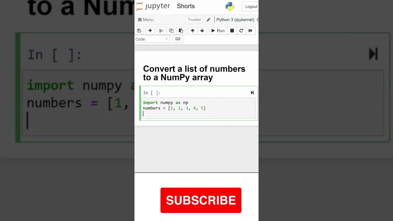 Convert a List of Numbers to a NumPy Array in Python