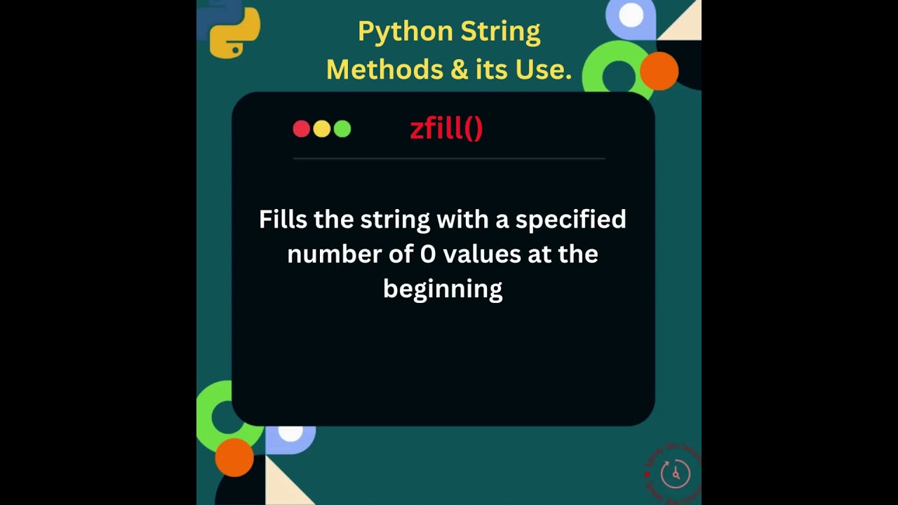 Exploring Python String Methods 'zfill()'  #python  #coding  #interview #pythontutorial