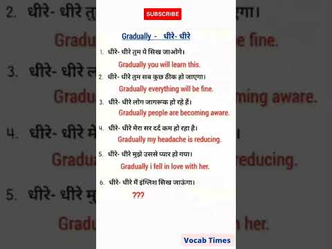 Use of "Gradually" in English sentences with Hindi meaning #sentencestructure #vocab_times