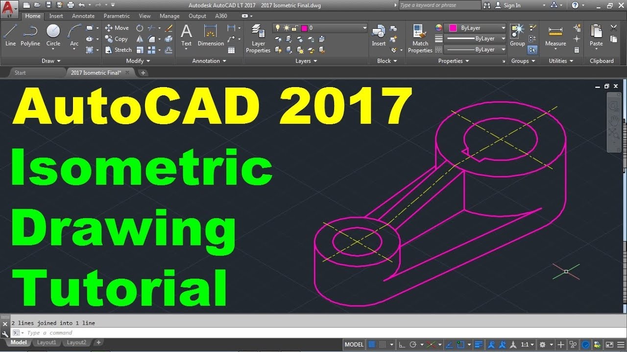 AutoCAD 2017 Isometric Drawing Tutorial