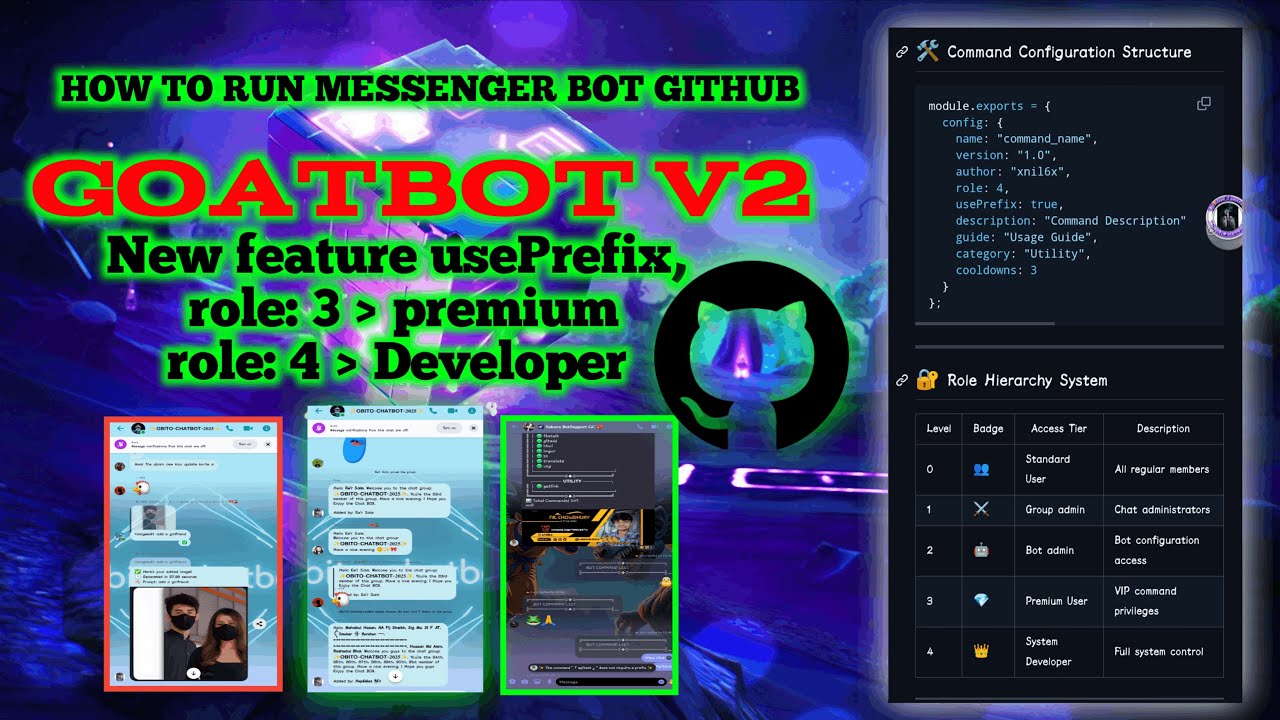 How to Run messenger bot GitHub | Advance Feature