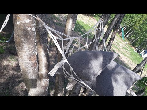 Diy macrame corner hammok(95cm) for toys and pillows/ nurkka riippumatto leluille ja tyynyille