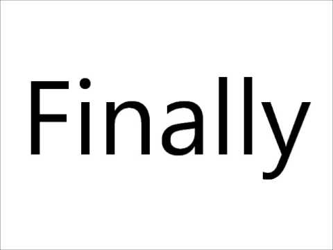 How to Pronounce Finally