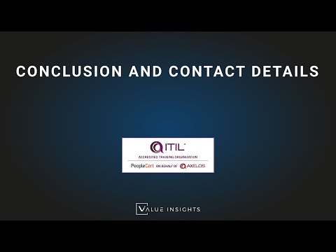 ITIL® 4 Foundation Exam Preparation Training | Conclusion and Contact Details (eLearning)