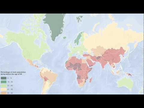 Percentage of male population dying before the age of 65 (1960 - 2015)