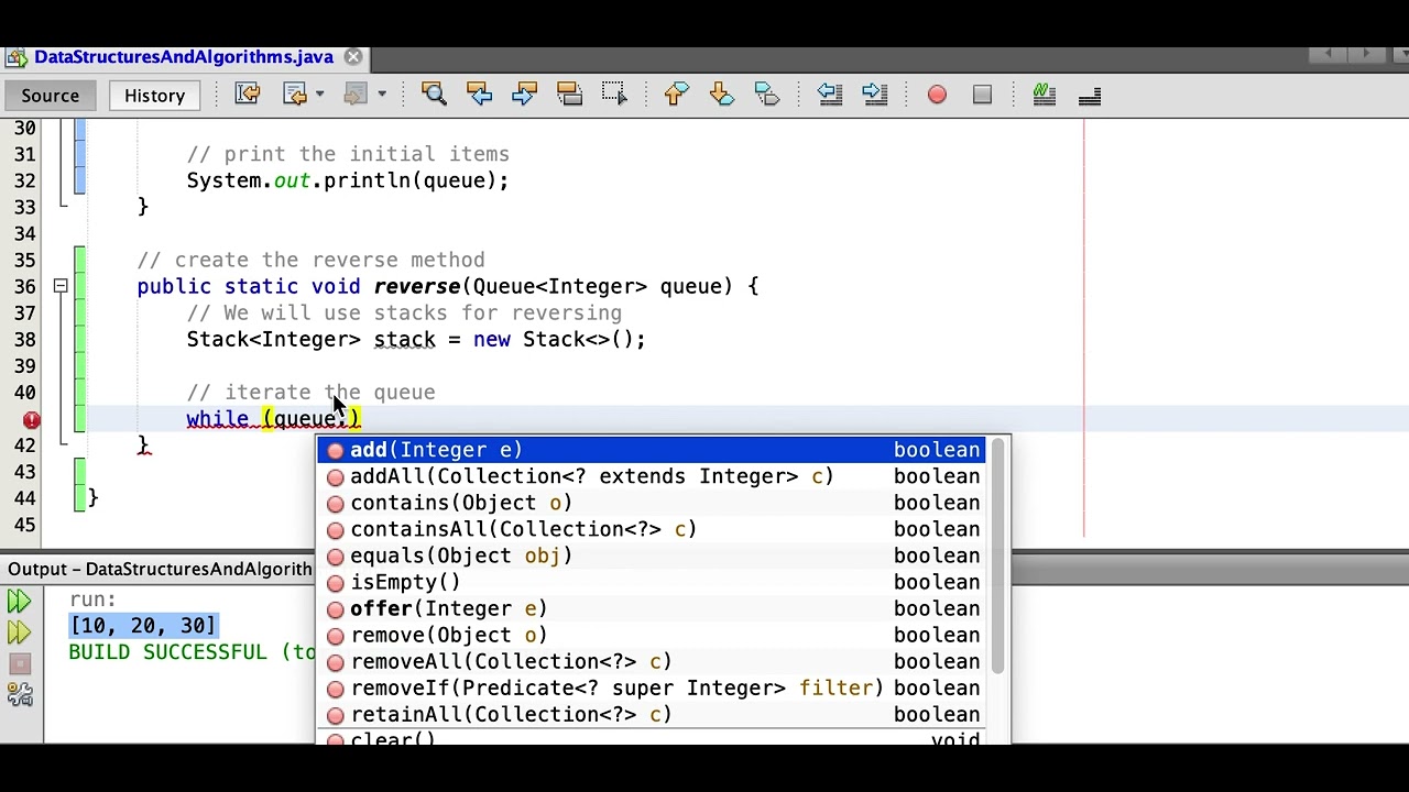 Reversing a Queue in Java