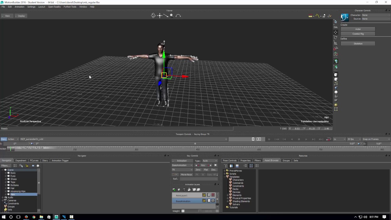 Exporting from Blade - Characterizing/Retargeting in MotionBuilder