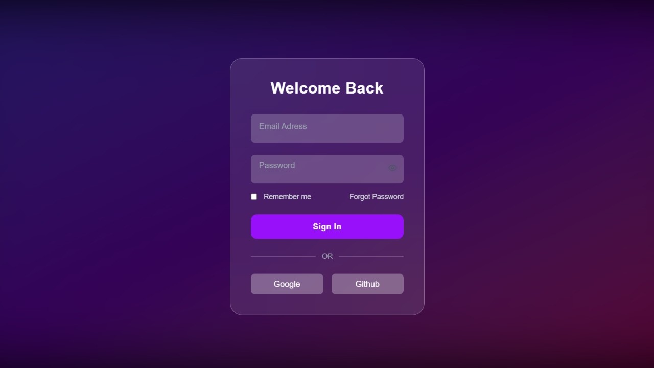 Modern login form made with Tailwind CSS - Transparent Login Form | #coding #webdevelopment  #css