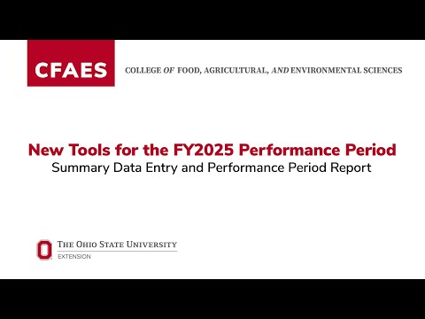 OSU Extension: New Tools for the FY2025 Performance Period