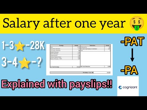 Cognizant in hand salary after one year | Cognizant salary structure | PAT | PA | #cts