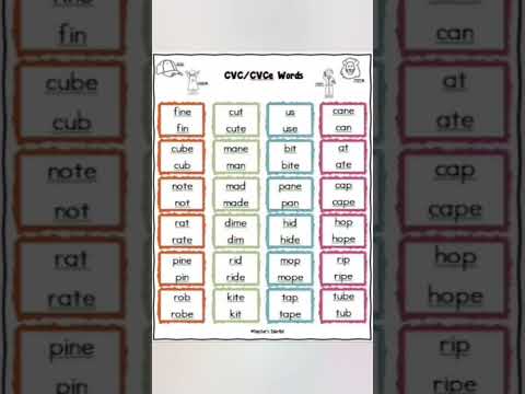 cvc and cvce words #how to teach a child to read #reading sound words with meaning