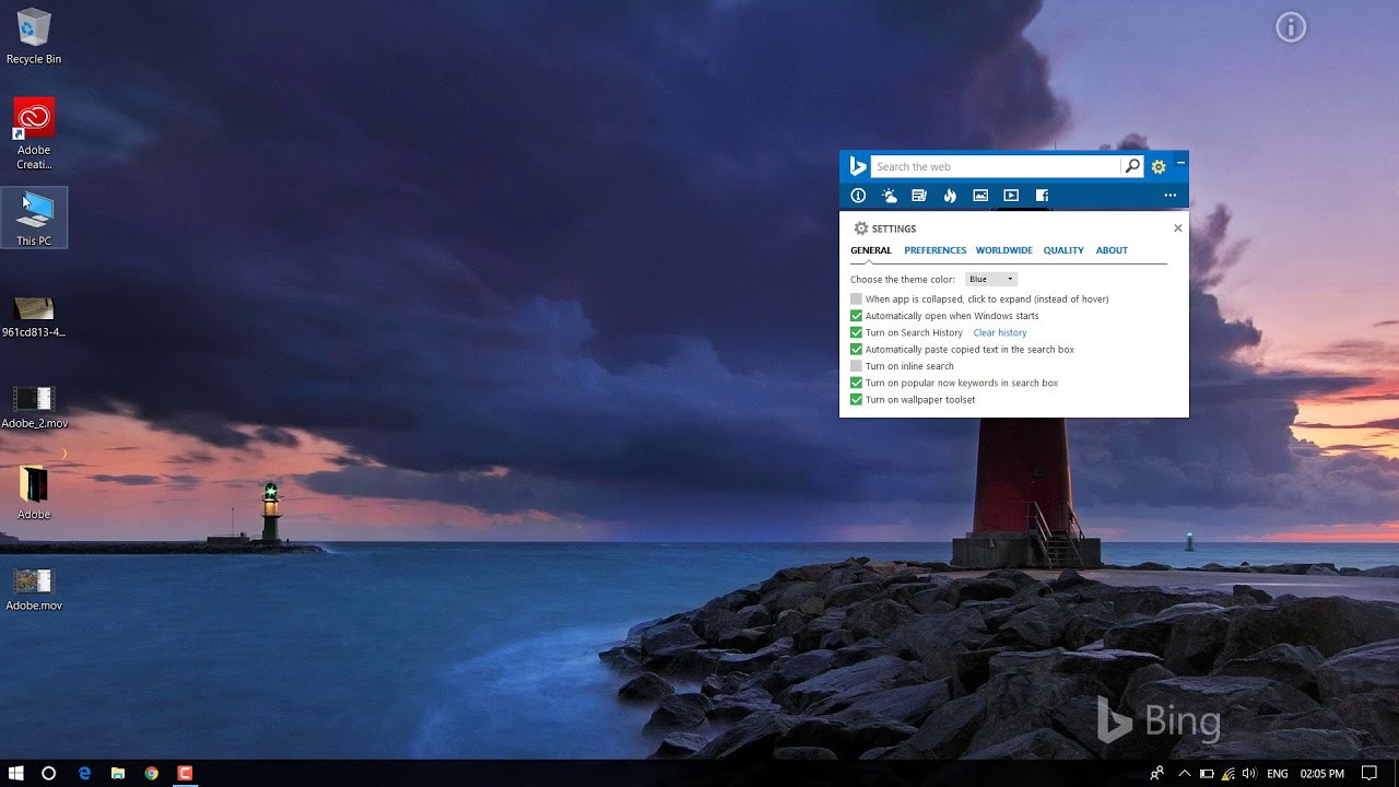 How to set Microsoft's bing images as desktop background in windows 10