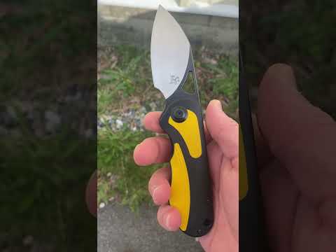 Sitivien St156 Pocket Folding Knife 7.76 inch Sandvik 14C28N Steel Black & Yellow G10 Handle & Clip