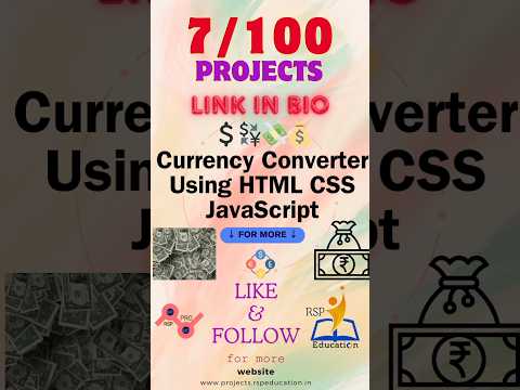7/ #100projects 🚀 Currency Converter 💱 Using: HTML CSS JavaScript, source code in bio #rspeducation