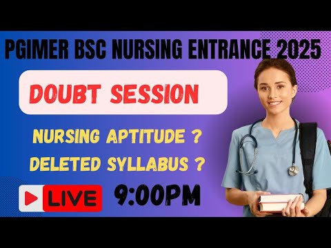 DOUBT SESSION | PGIMER BSC NURSING ENTRANCE |