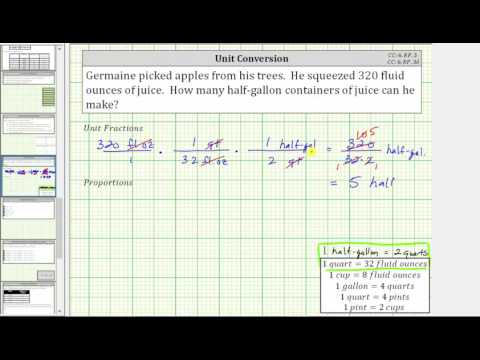 Convert Fluid Ounces to Half-Gallons Using Unit Fractions and ...