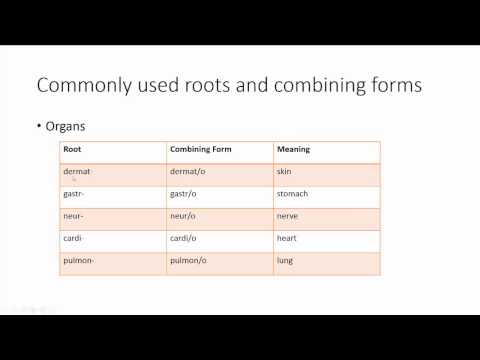 Open Campus Medical Terminology Module 3 - Roots and Combining Forms