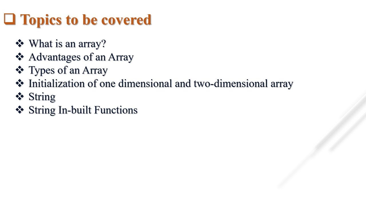 PPS: UNIT-4  Array & String