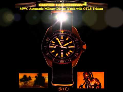 MWC 21 Jewel Automatic Military Divers Watch with GTLS Tritium-Video