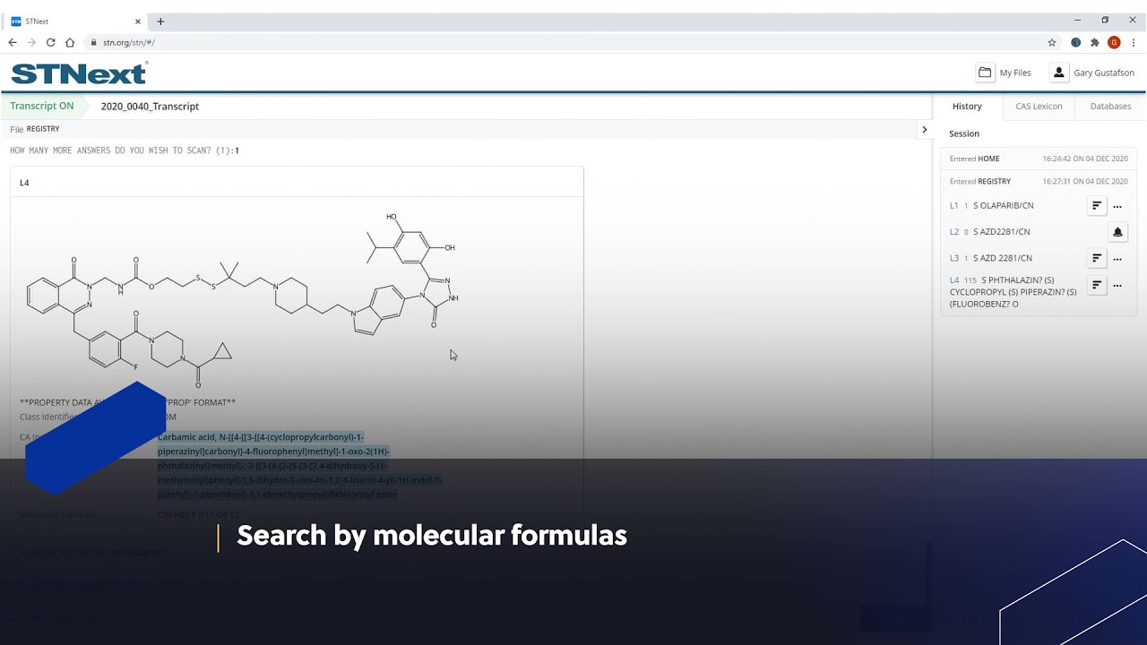 Searching Chemical Names on STNext