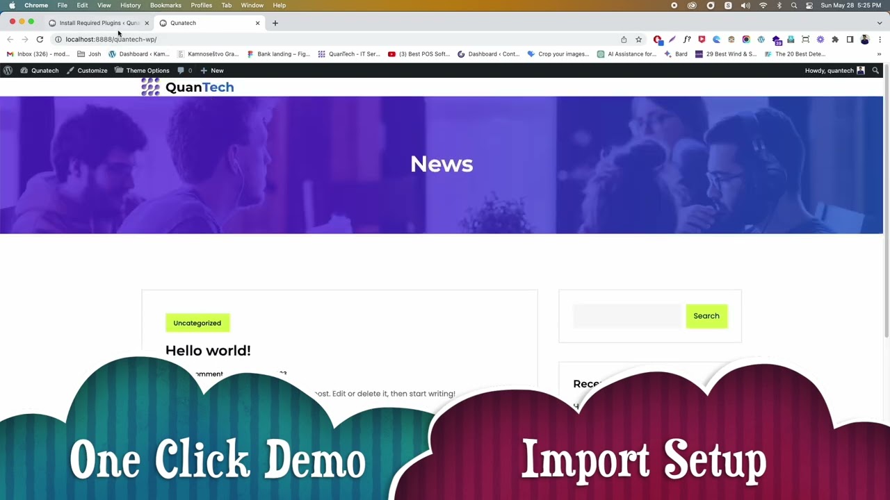 Quantech WordPress IT Solutions Theme Install & Demo Import