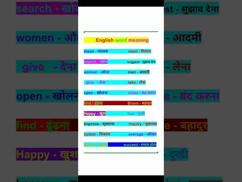 english word meaning/english word meaning in hindi #shots #tranding #english #shortvideo