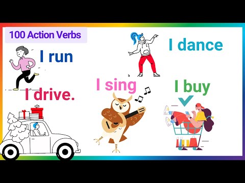 100 Action Verbs in English with Sentences | What are you doing? | Daily Action Verbs A1-A2