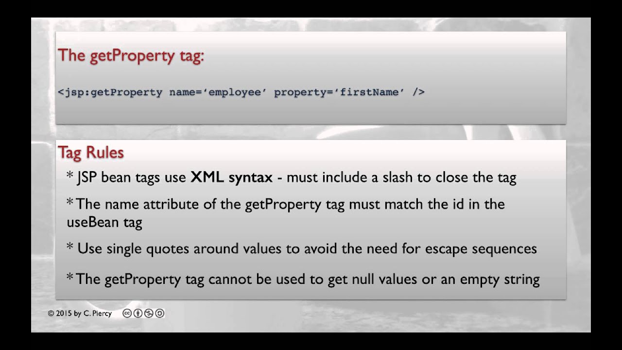 JavaBeans and JSP tags