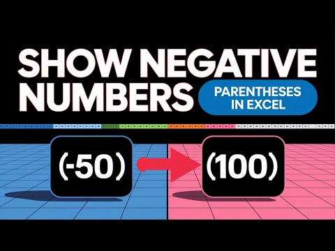 Show Negative Numbers in Parentheses Brackets in Excel