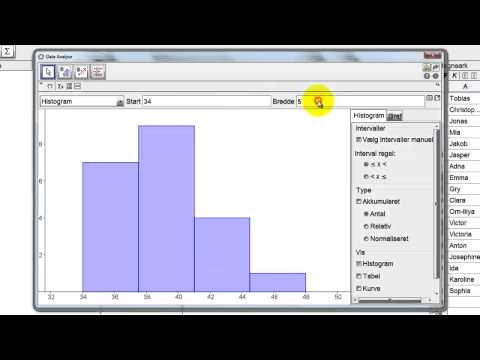 Statistik i geogebra, grupperede observationer – lenematematik