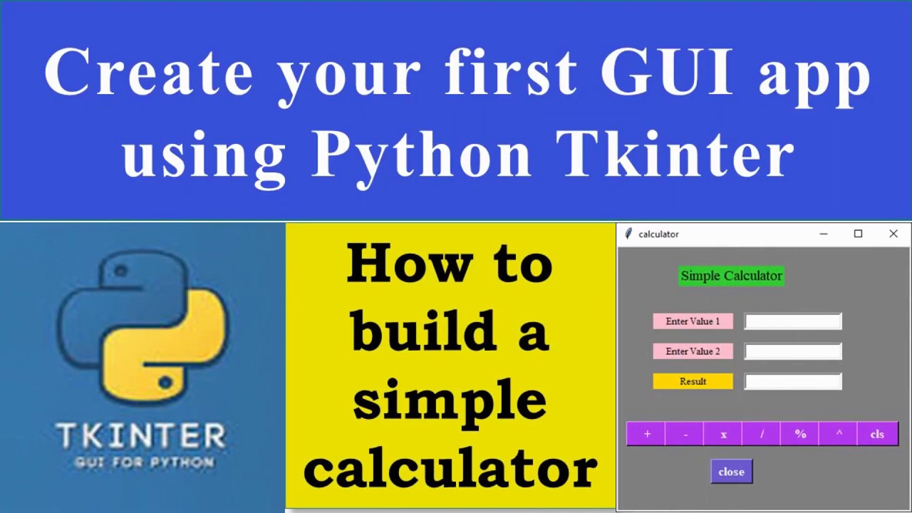 Create simple calculator in Python using Tkinter: GUI tutorial
