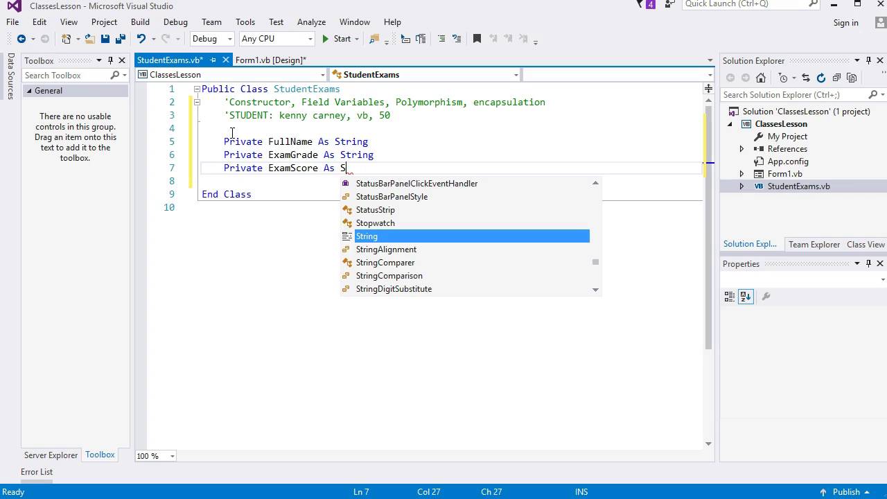 Visual Basic NET for Beginners - Lesson Thirty Three
