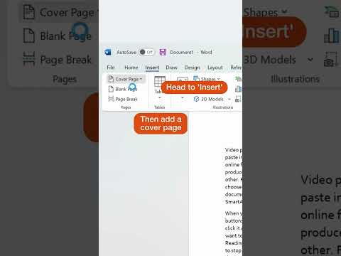 Add a cover page to your Word Document 📄