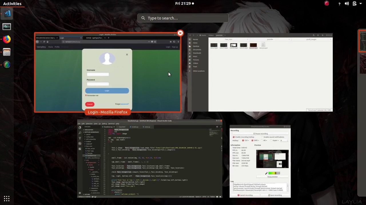 Face Recognition Login System Using Python Django : Overview and Demonstration