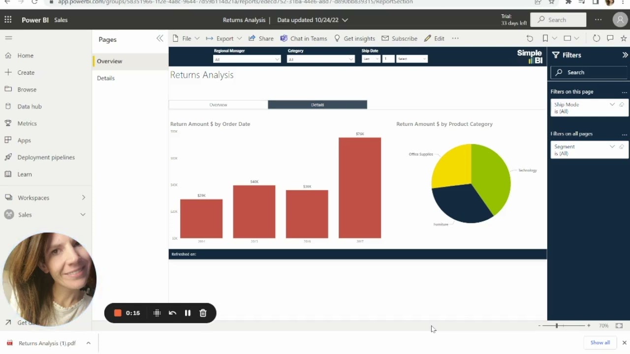21 Export to PDF from the Power BI Service
