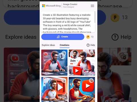 How to create 3D ai social media image's using bing|YouTube trending ai images #ai #bing #aiimages