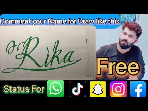 Rika Name Signature Calligraphy Status Short Video | #howtodraw #sketching #rika