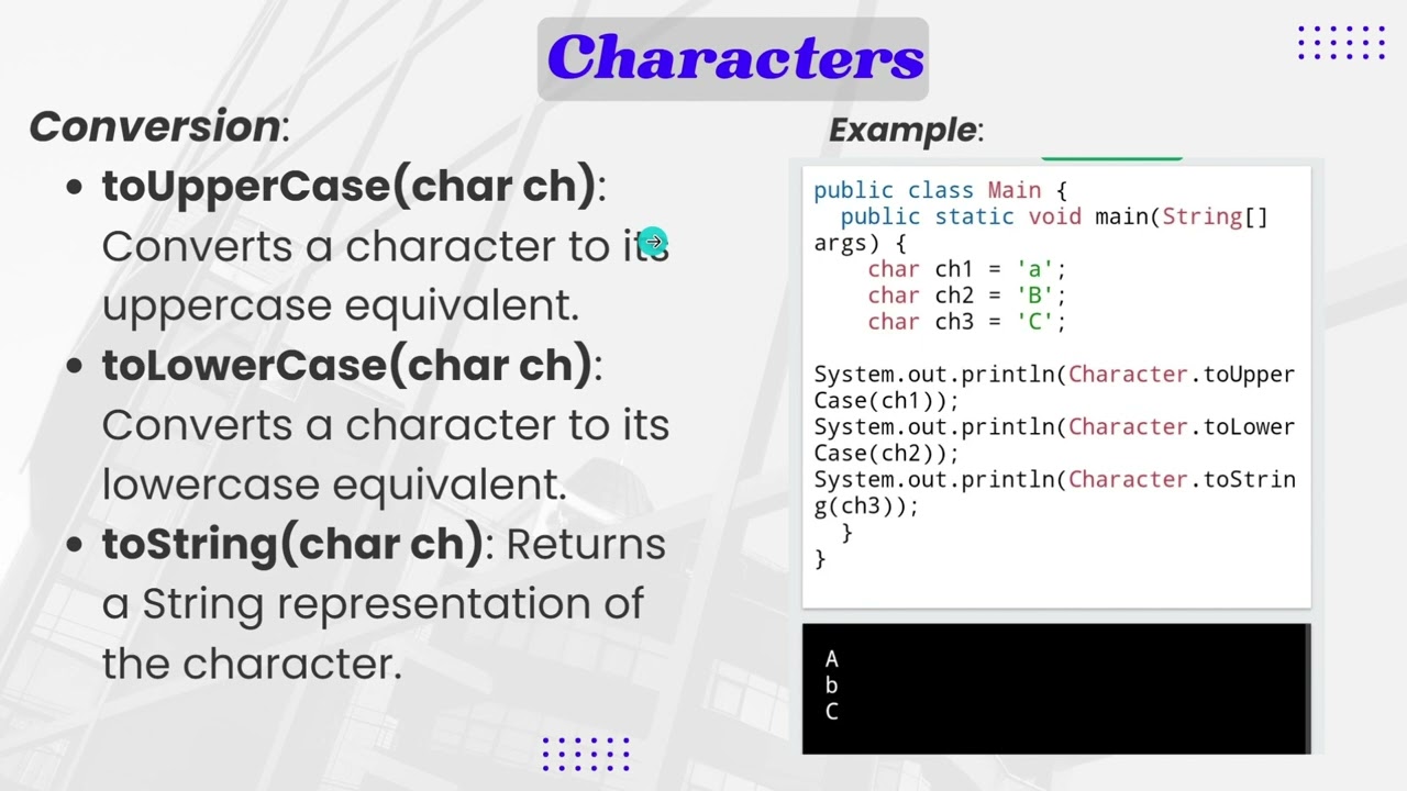 Characters, String, and StringBuilder!