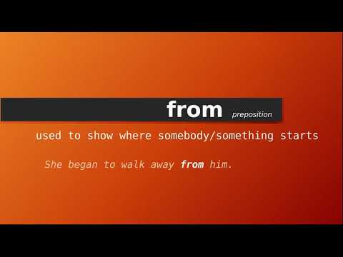 from , Meaning of from , Definition of from , Pronunciation of from