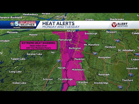 Heat alerts issued as feels like temperature over 100 across Vermont, Northern New York