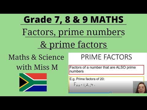 Factors, Prime Numbers & Prime Factors Grade 7 8 and 9 maths