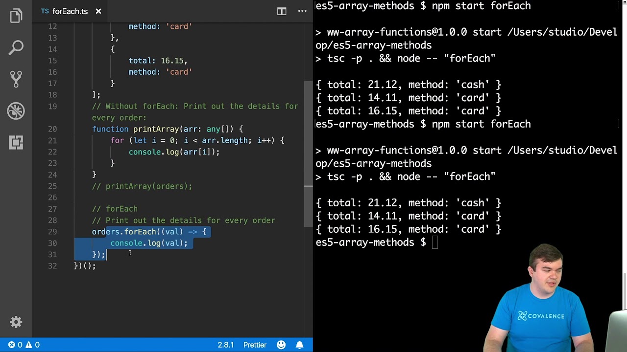 Using the JavaScript forEach Array Method