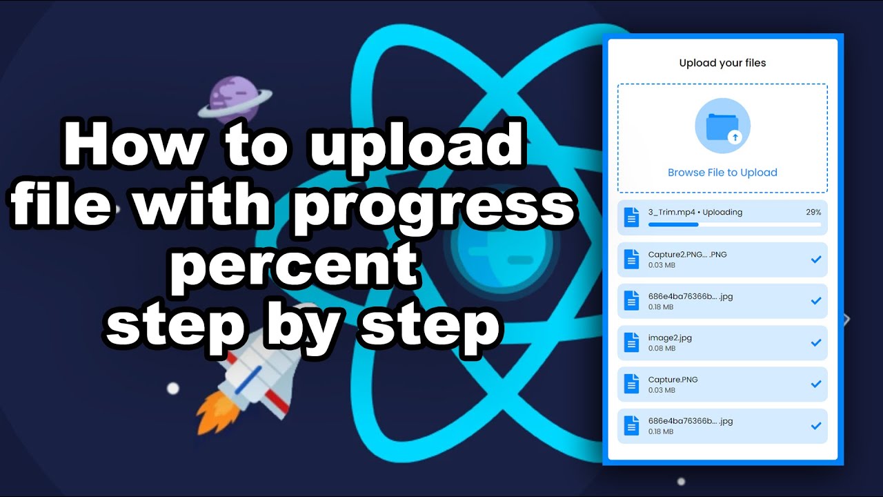 React JS - How to upload file with progress percent step by step