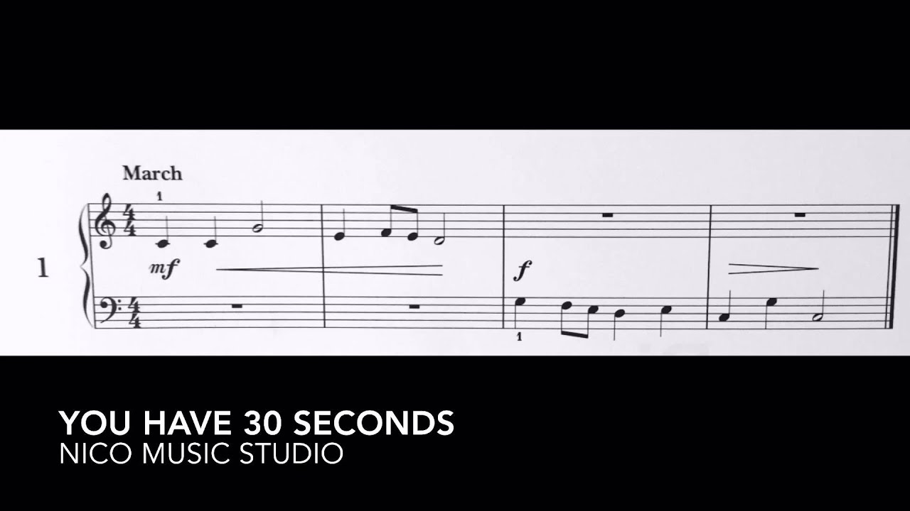 Grade 1 Sight Reading. ABRSM Specimen test. Pg2. Exercise 1