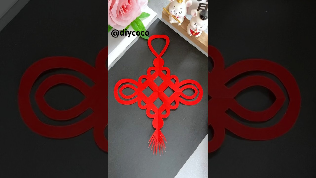 Number 3 Chinese Knot Paper Cut! 🎋 Magic DIY #shorts #PaperArt #DIYCraft #Satisfying #Creative
