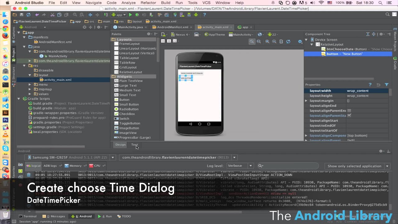 TheAndroidLibrary - Flavienlaurent - DateTimePicker tutorial